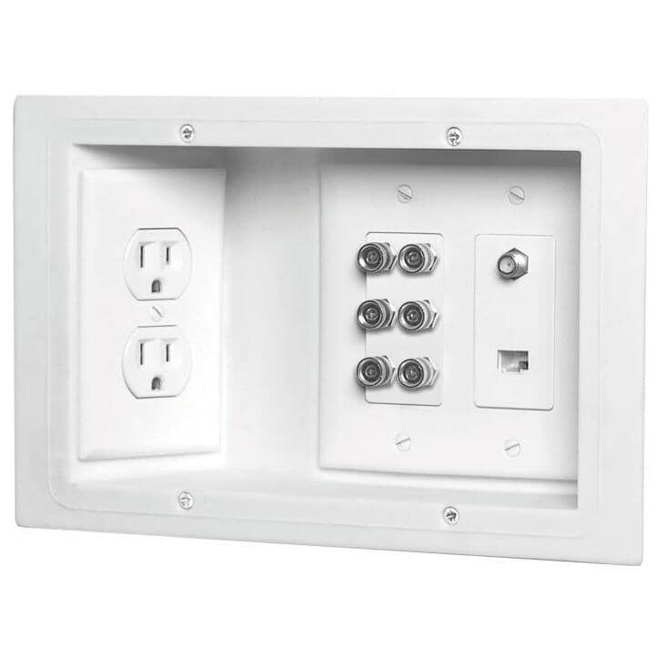 CARLON White Recessed TV/AV Receptacle Box | Home Hardware
