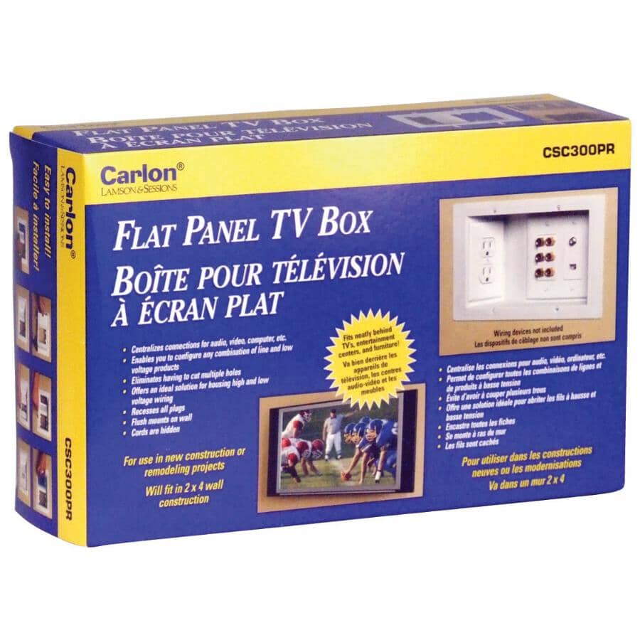 CARLON White Recessed TV/AV Receptacle Box | Home Hardware