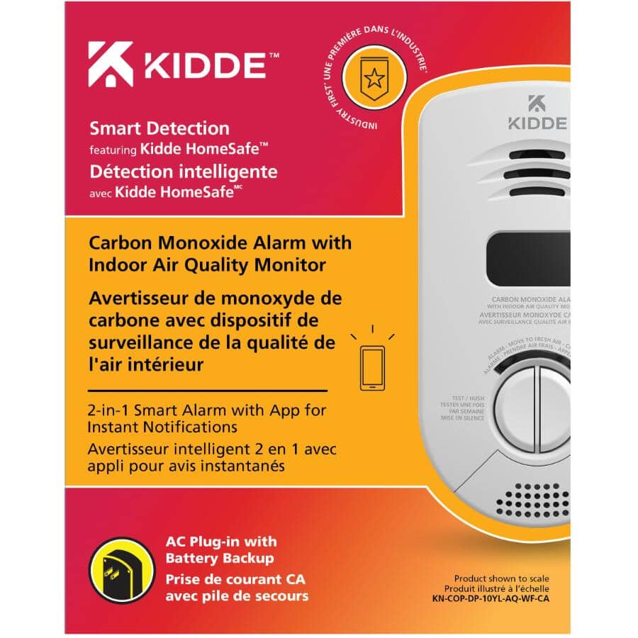 KIDDE Smart Detection Carbon Monoxide Plug-In Alarm with Indoor Air ...
