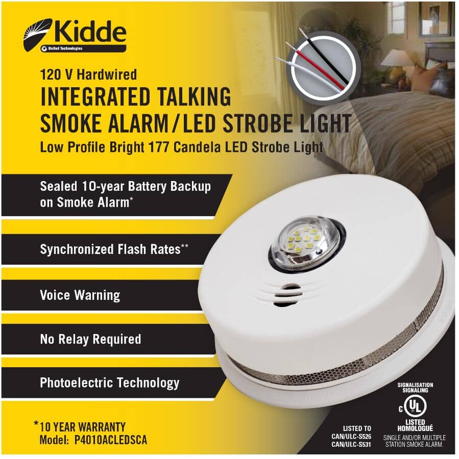 KIDDE Integrated Talking Smoke Detector, with LED Strobe Light | Home ...