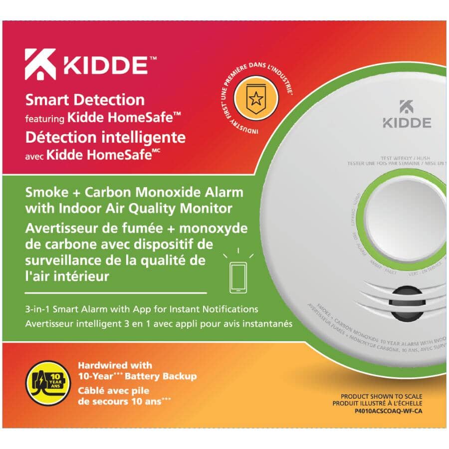 KIDDE Talking Smart Smoke & Carbon Monoxide Detector with Indoor Air Quality Detector & Battery ...