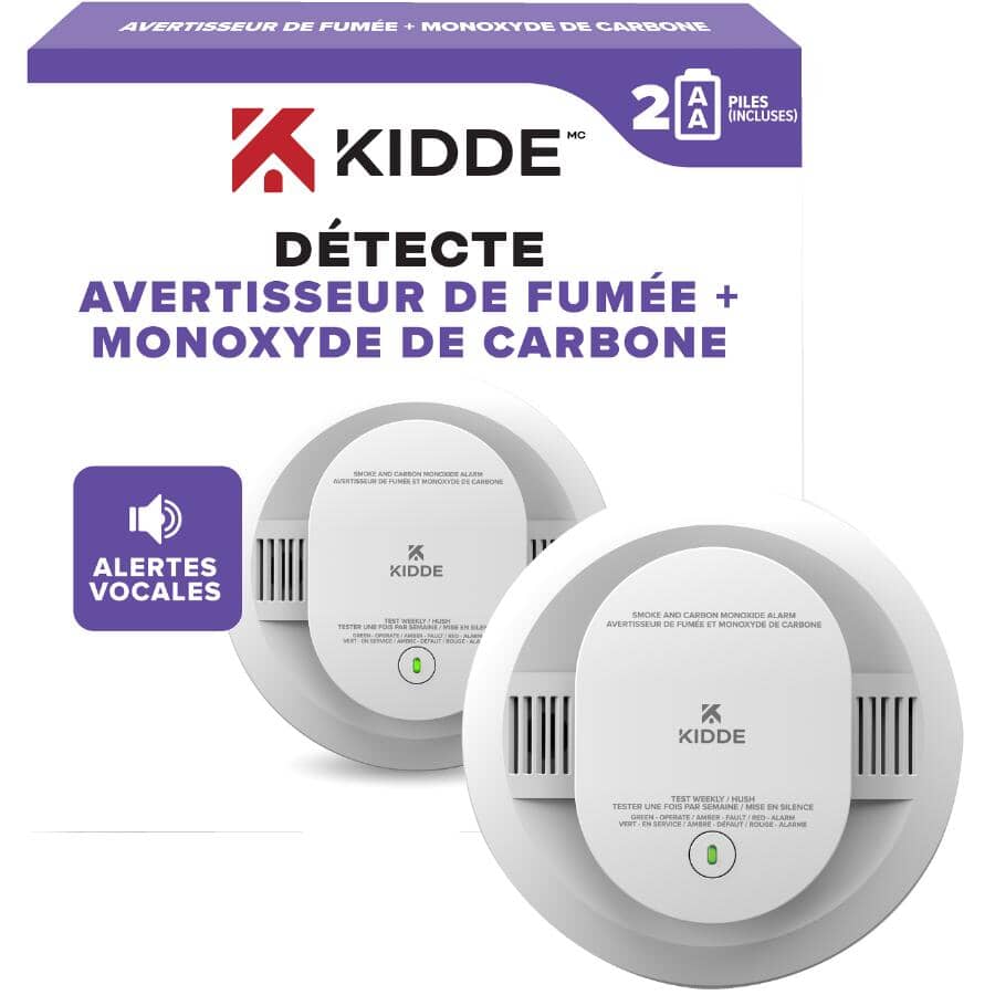 KIDDE Battery Operated Smoke & Carbon Monoxide Detector with AA Battery ...