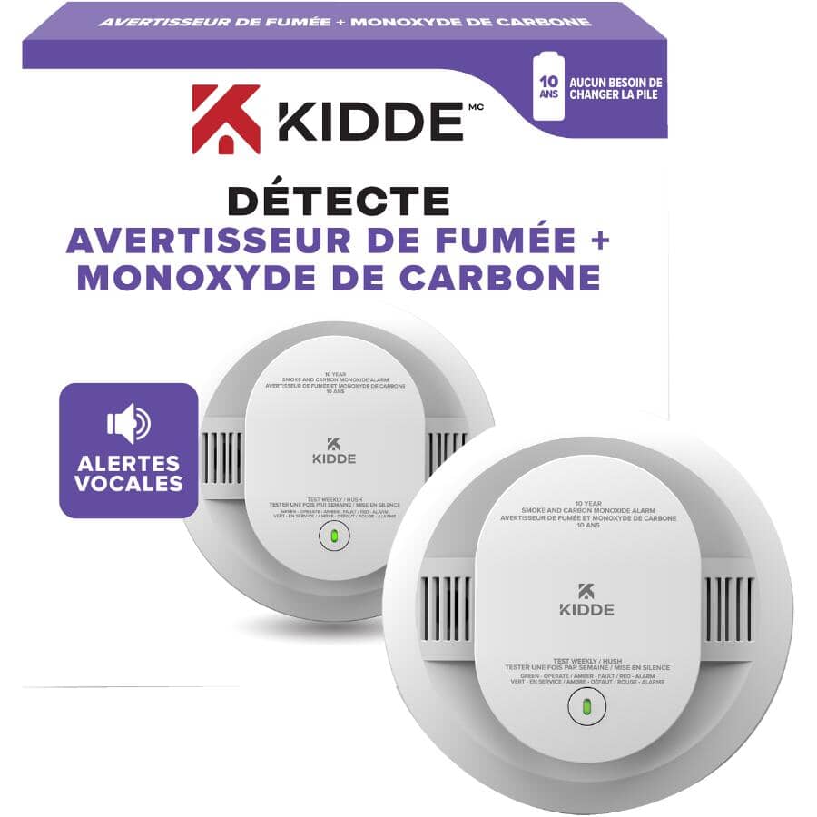 KIDDE Battery Operated Smoke & Carbon Monoxide Detector with Worry Free 10 Year Battery, Voice ...