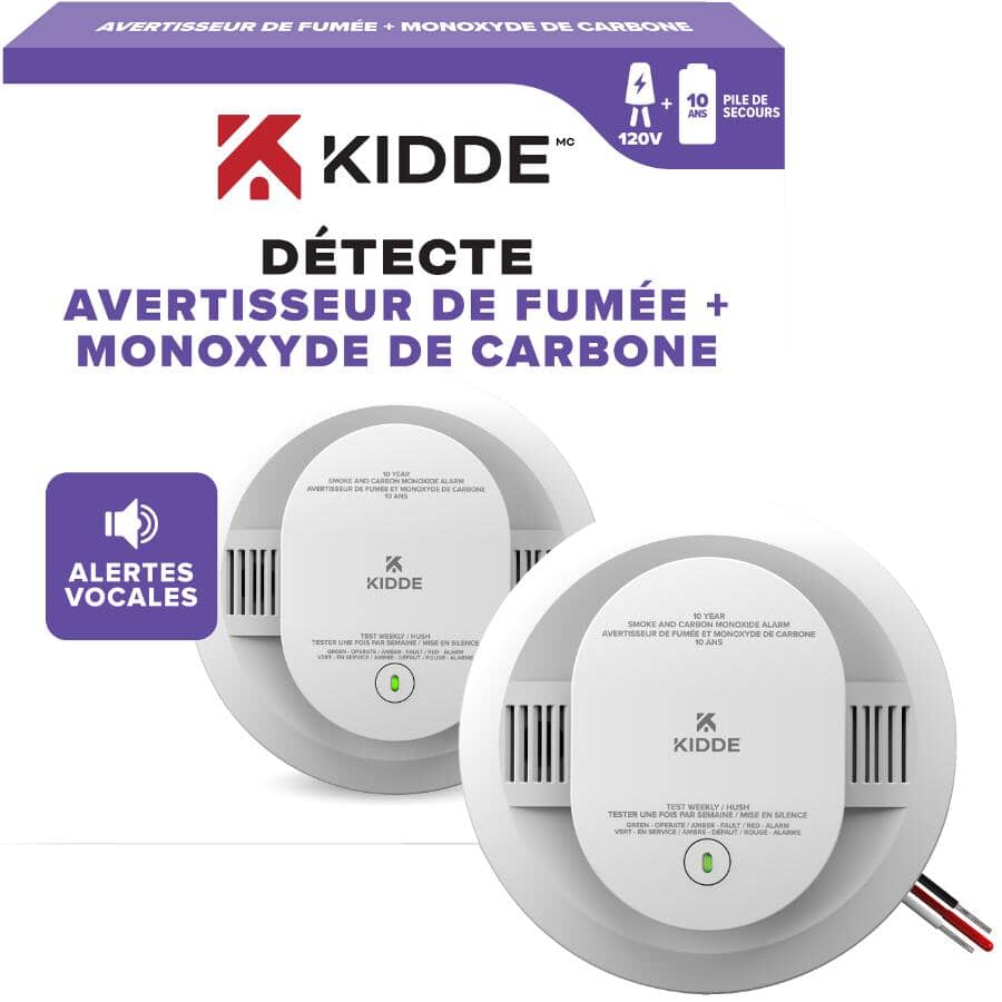 KIDDE Hardwired Smoke & Carbon Monoxide Detector with Worry Free 10 ...