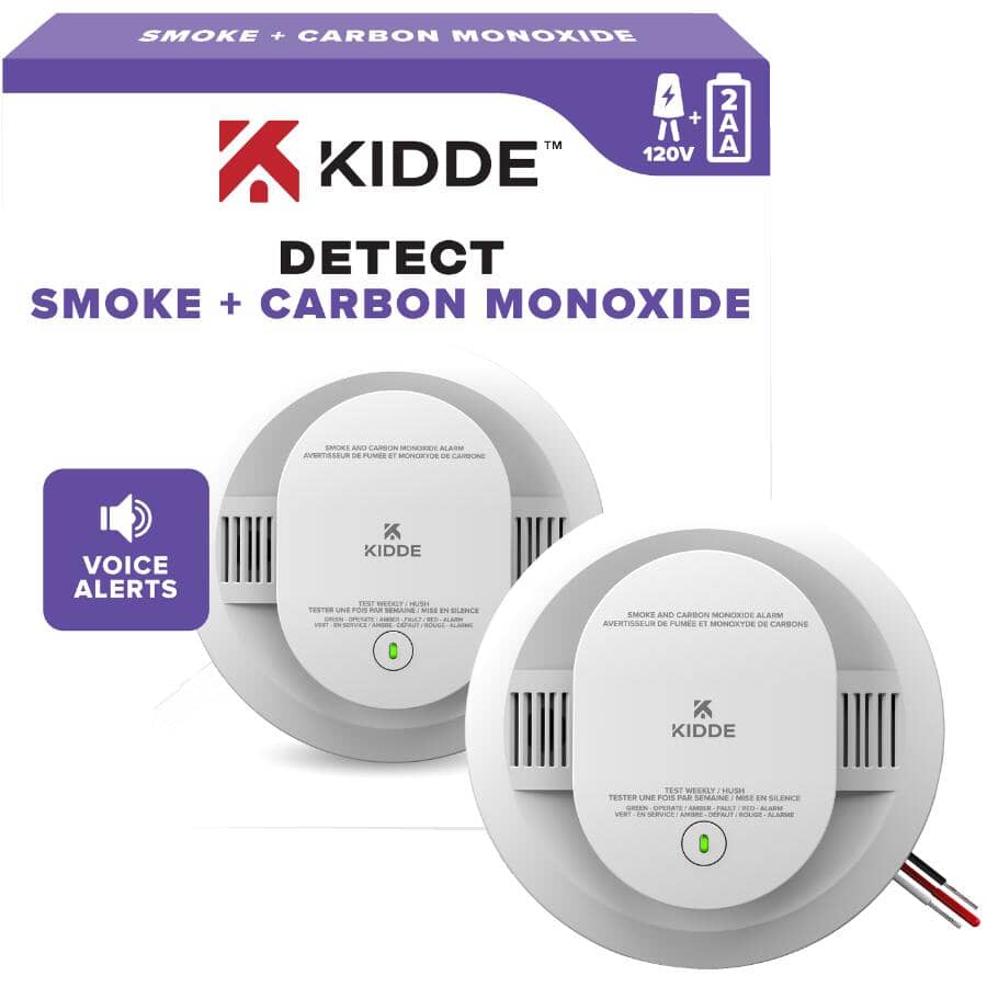 KIDDE Hardwired Smoke & Carbon Monoxide Detector with AA Battery Backup ...