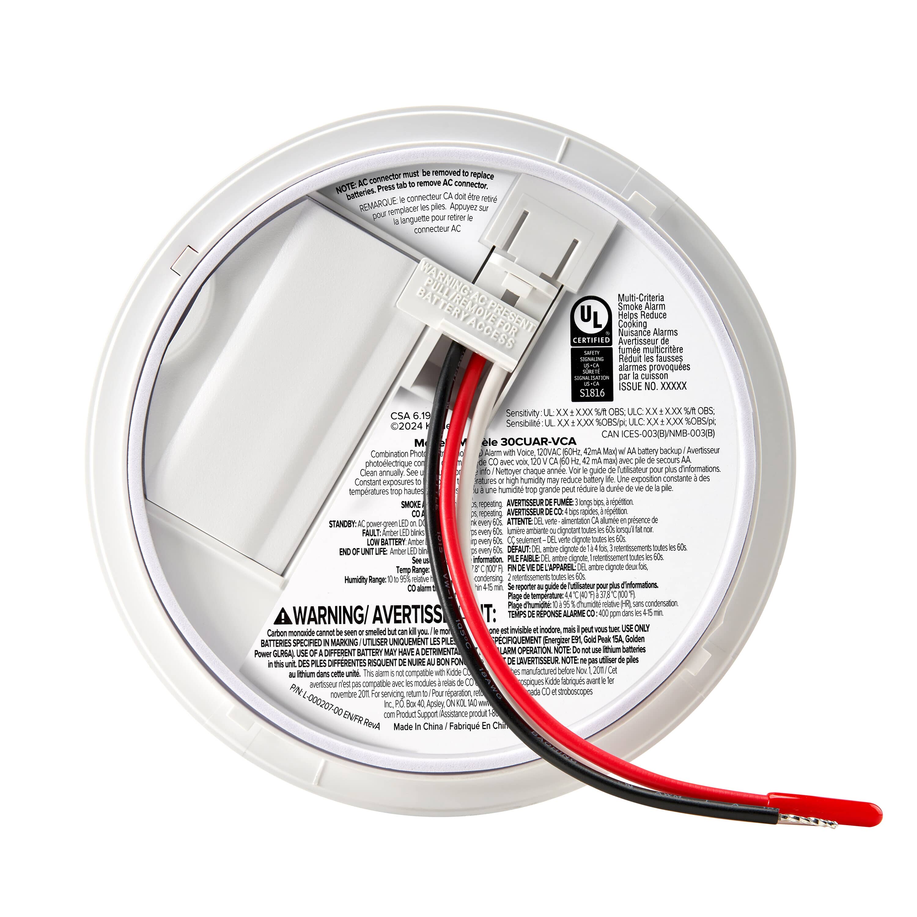 KIDDE Hardwired Smoke & Carbon Monoxide Detector with AA Battery Backup ...