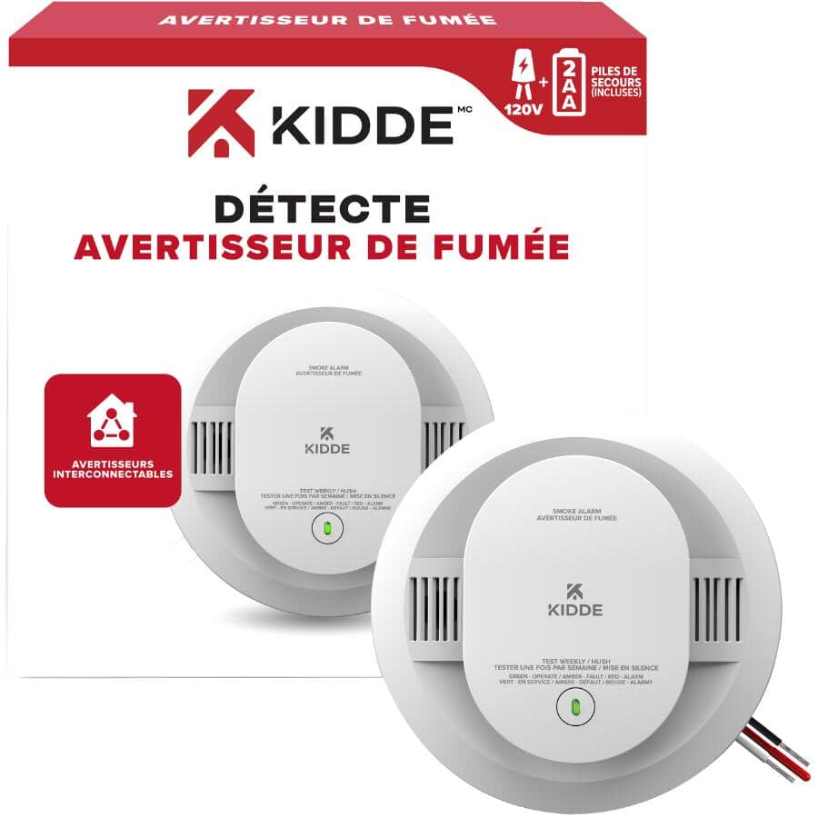 KIDDE Hardwired Smoke Detectors with AA Battery Backup | Home Hardware