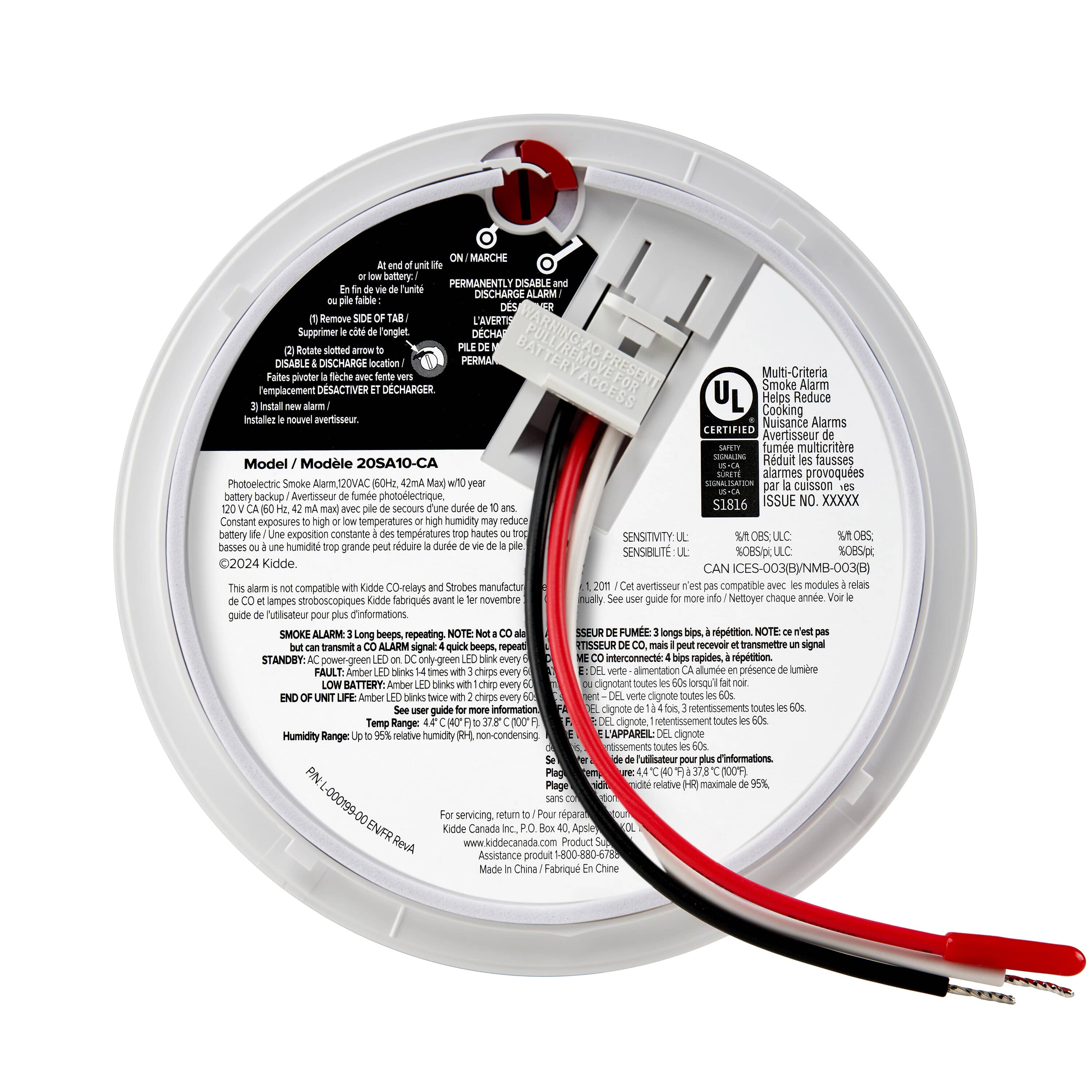 KIDDE Hardwired Smoke Detector with Worry Free 10 Year Backup Battery ...