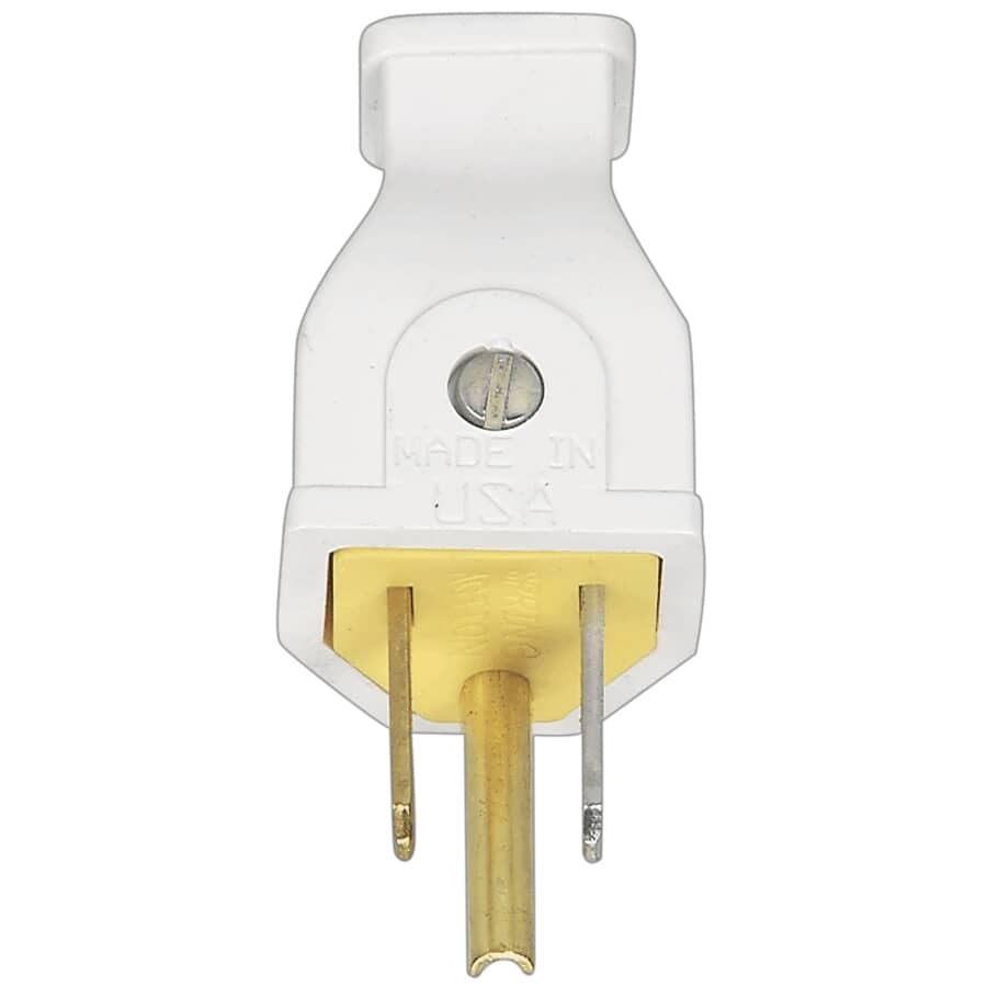 EATON 3 Wire 15 Amp 125V White Electrical Plug | Home Hardware