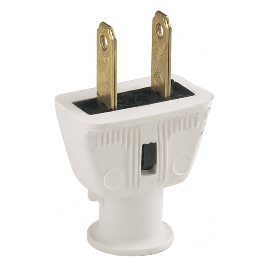 EATON 2 Wire 15 Amp 125V White Rubber Electrical Plug | Home Hardware