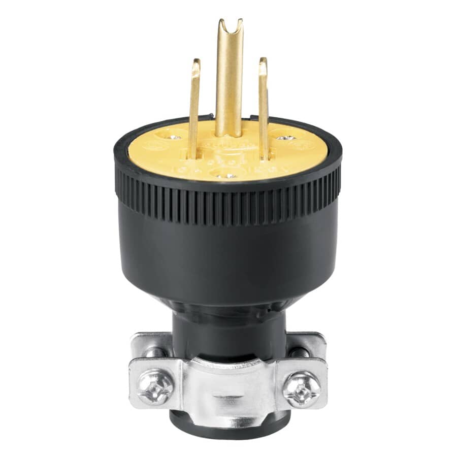 EATON 3 Wire 15 Amp 125V Black Rubber Electrical Plug | Home Hardware