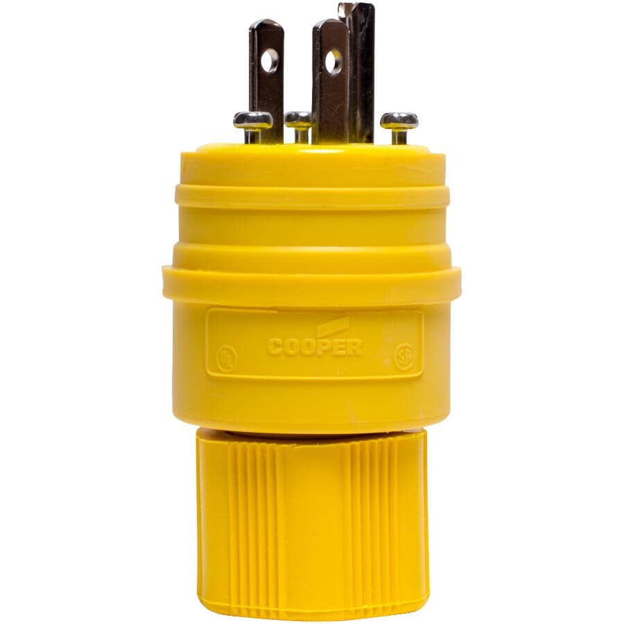 EATON 3 Wire 15 Amp 125V Yellow Watertight Electrical Plug | Home Hardware