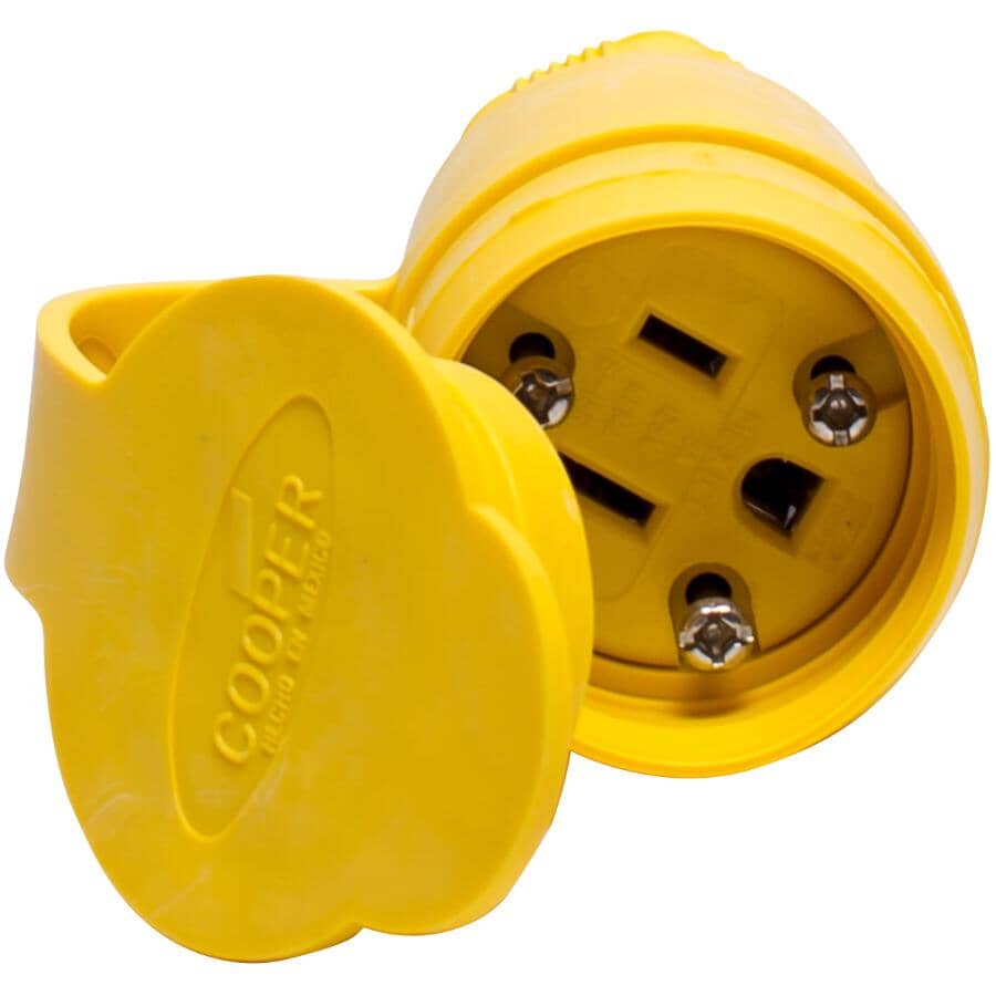 EATON 3 Wire 15 Amp 125V Yellow Watertight Electrical Connector | Home ...