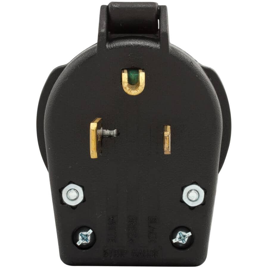 EATON 30/50 Amp 125V 2 Pole 3 Wire Black Vinyl Plug | Home Hardware