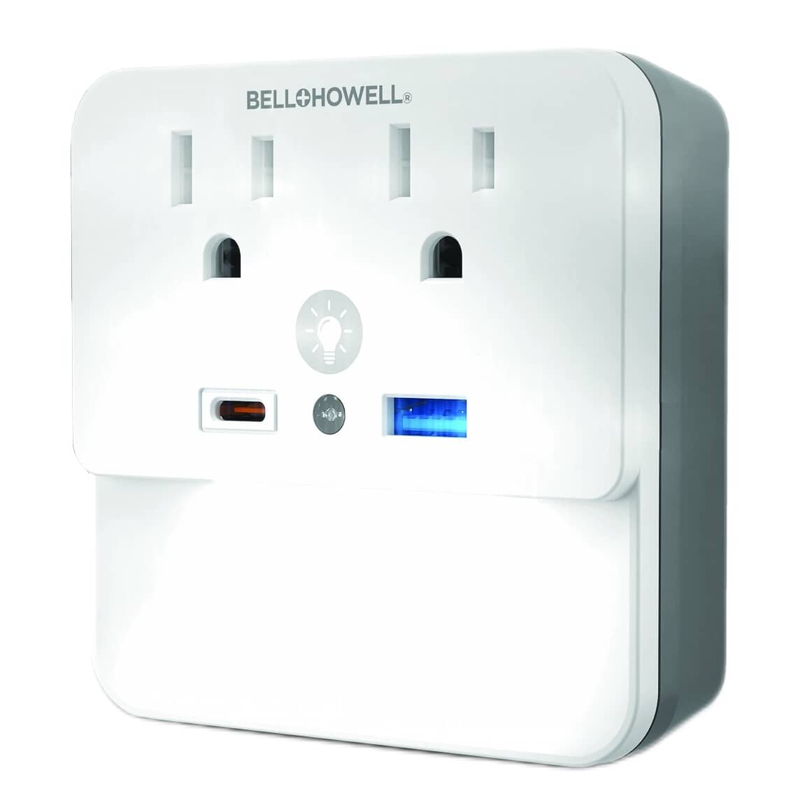 BELL & HOWELL 4 Outlet Light Surge Protector with LED light, 1 Type-C ...