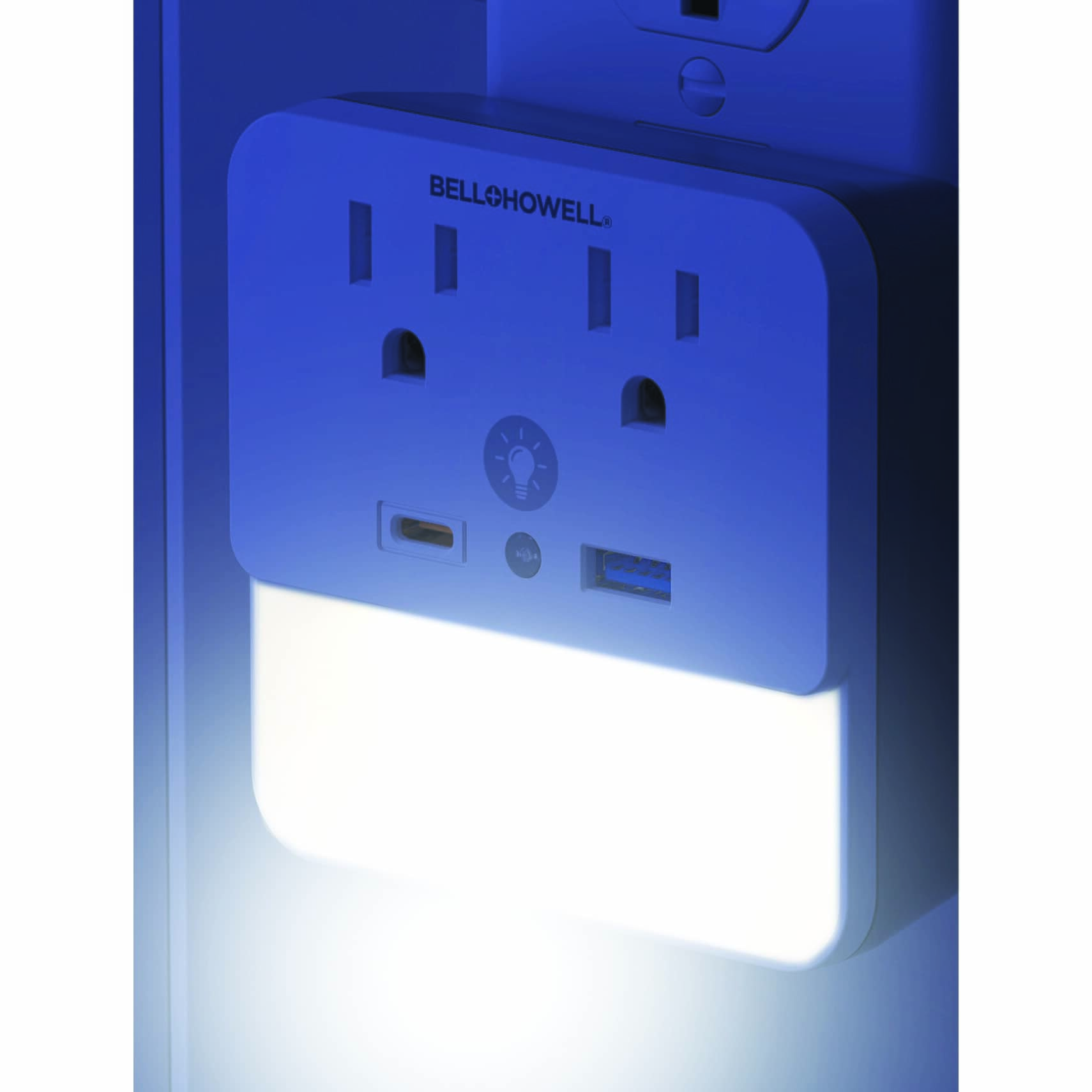 BELL & HOWELL 4 Outlet Light Surge Protector with LED light, 1 Type-C ...