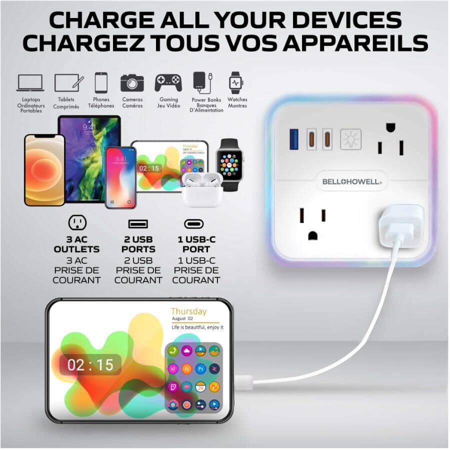 BELL & HOWELL 3 Outlet LED Multi | Home Hardware