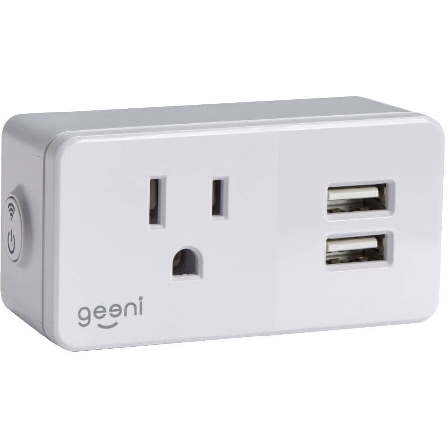 GEENI Switch & Charge Mini Smart Plug with 2 USB Ports | Home Hardware