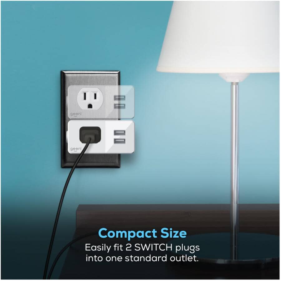 GEENI Switch & Charge Mini Smart Plug with 2 USB Ports | Home Hardware