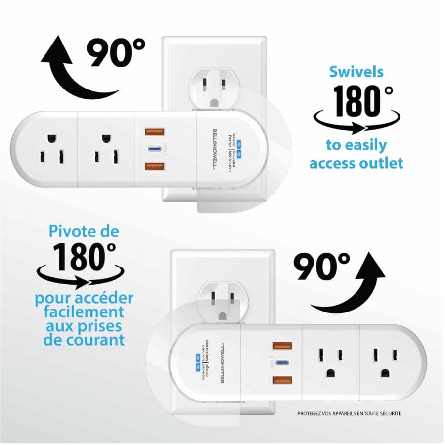 BELL & HOWELL Swivel Power with 6 Outlets | Home Hardware