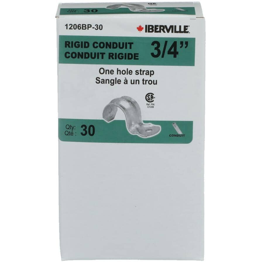 IBERVILLE 30 Pack 3/4" 1 Hole Galvanized Steel Conduit Straps | Home ...