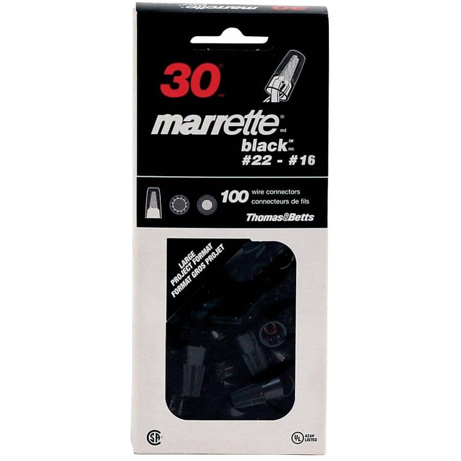 MARRETTE Box of 100 High Temperature Twist On Wire Connectors | Home ...