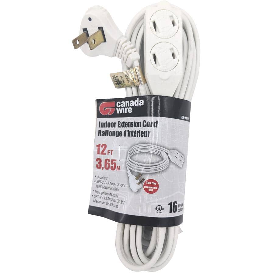 CANADA WIRE 3 Outlet Flat Plug Indoor Extension Cord | Home Hardware