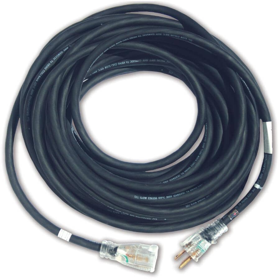 CANADA WIRE SJOW Black Outdoor Lighted Rubber Extension Cord | Home ...
