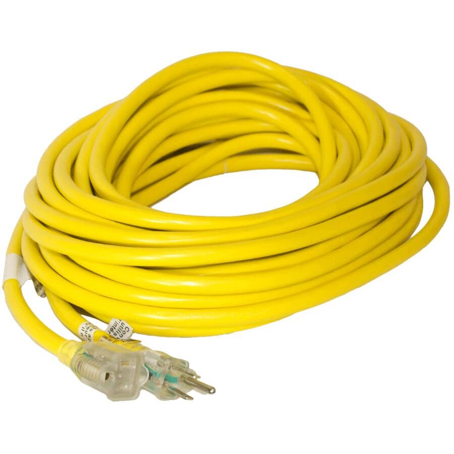 CANADA WIRE SJTW Yellow Outdoor Heavy Duty Lighted Extension Cord ...