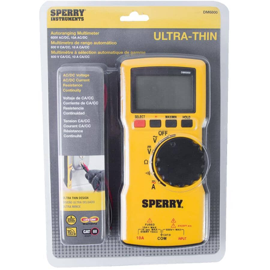 SPERRY INSTRUMENTS Ultra Thin Auto-Ranging Digital Multi Meter | Home ...