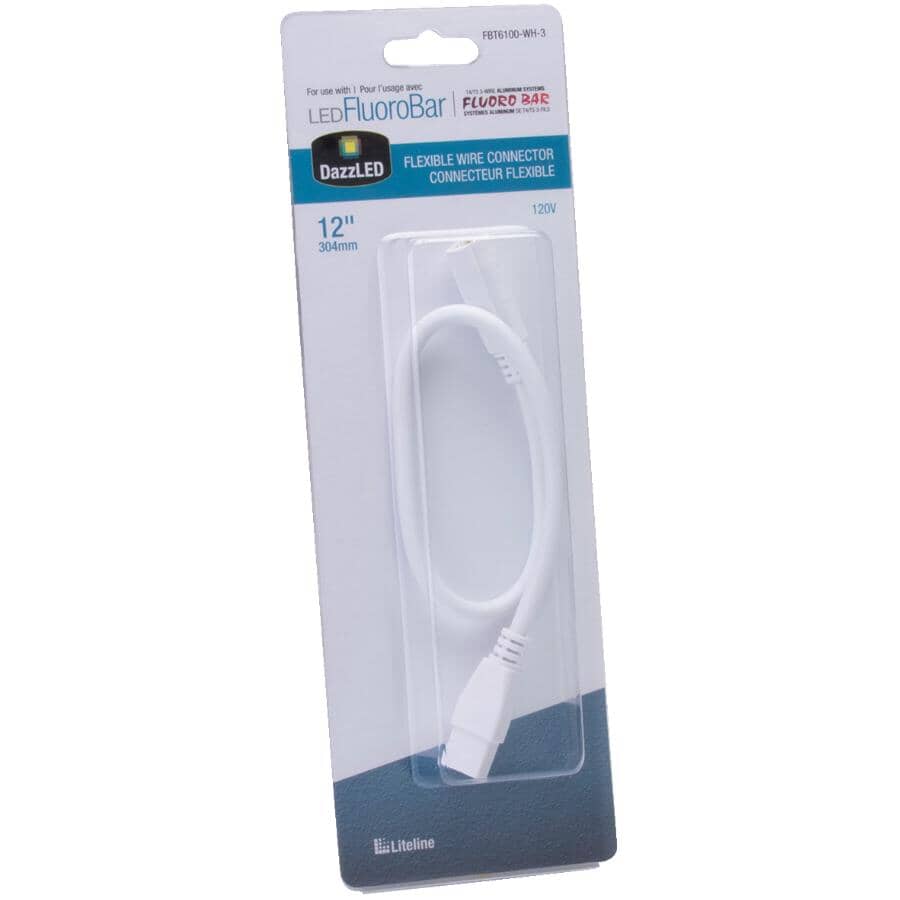 LITELINE 12" 3 Wire Flexible Connector for Linking Fluorobar Fixtures ...