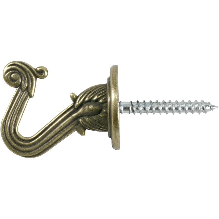 HILLMAN 2 Pack Antique Brass Ceiling Hook | Home Hardware