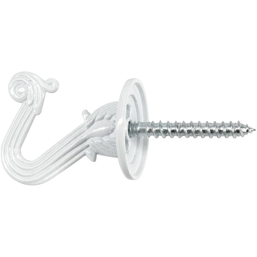 HILLMAN 2 Pack Swag Ceiling Hook, White | Home Hardware