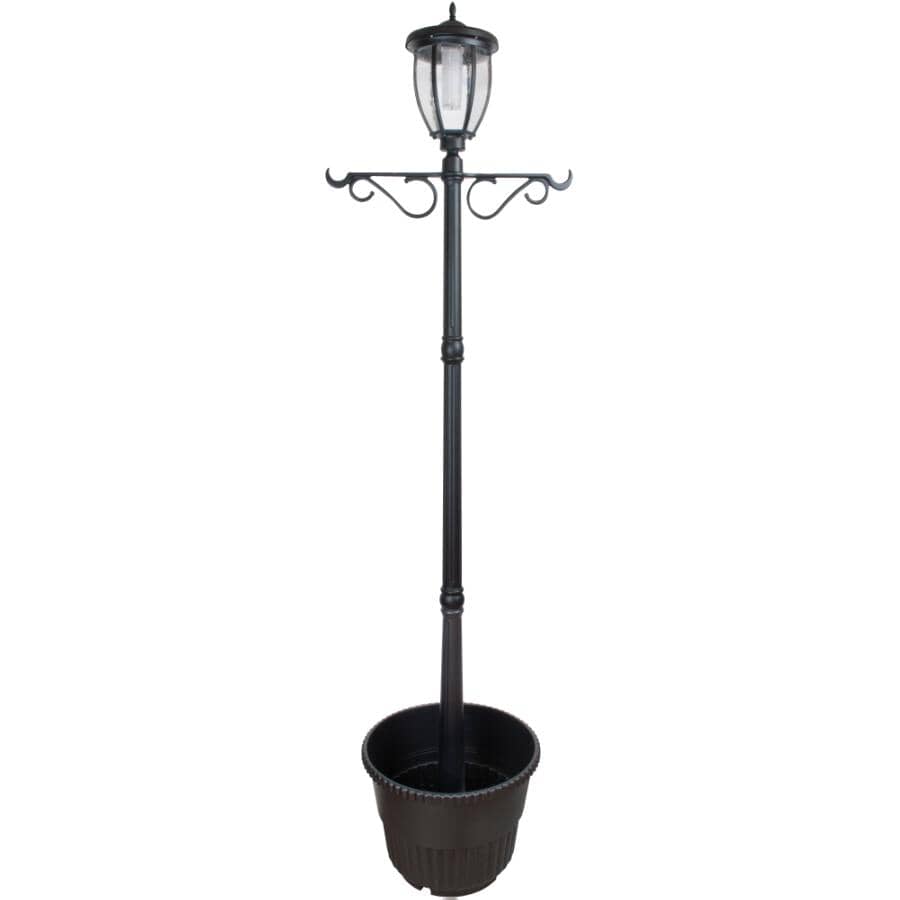 MOONRAYS 85" High Output Solar Lamp Post, with Planter | Home Hardware