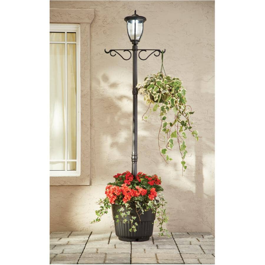 MOONRAYS 85" High Output Solar Lamp Post, with Planter | Home Hardware