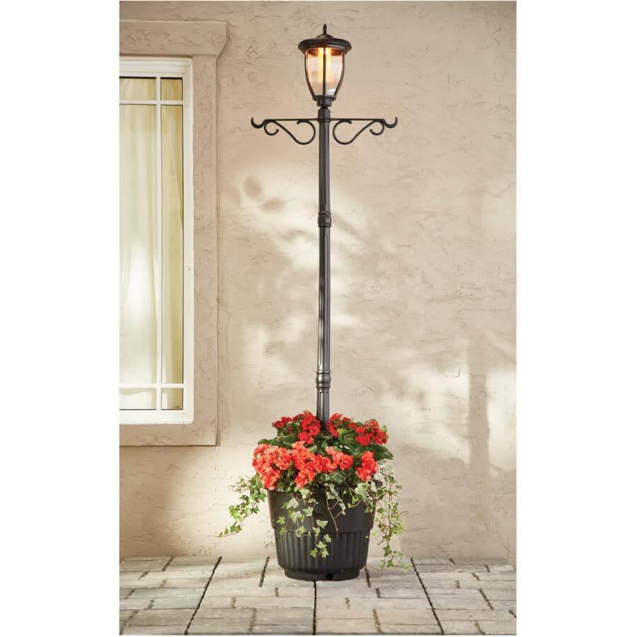 MOONRAYS 85" High Output Solar Lamp Post, with Planter | Home Hardware