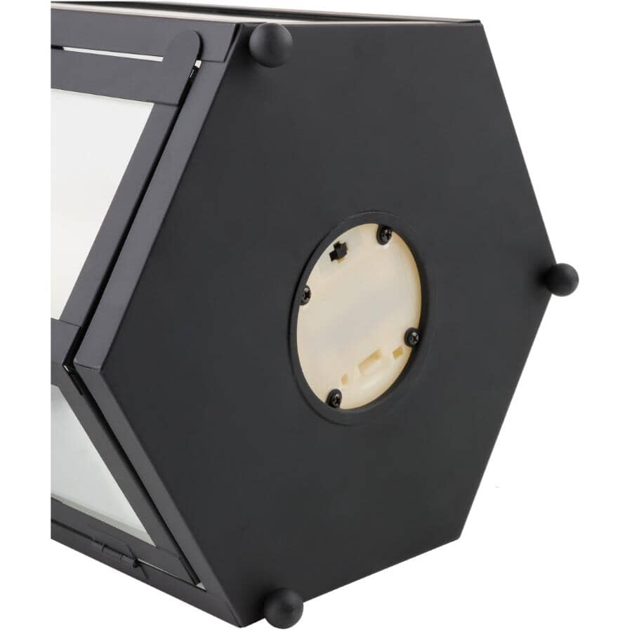 ALPINE 14" Black Hexagonal Candlelit Lantern | Home Hardware