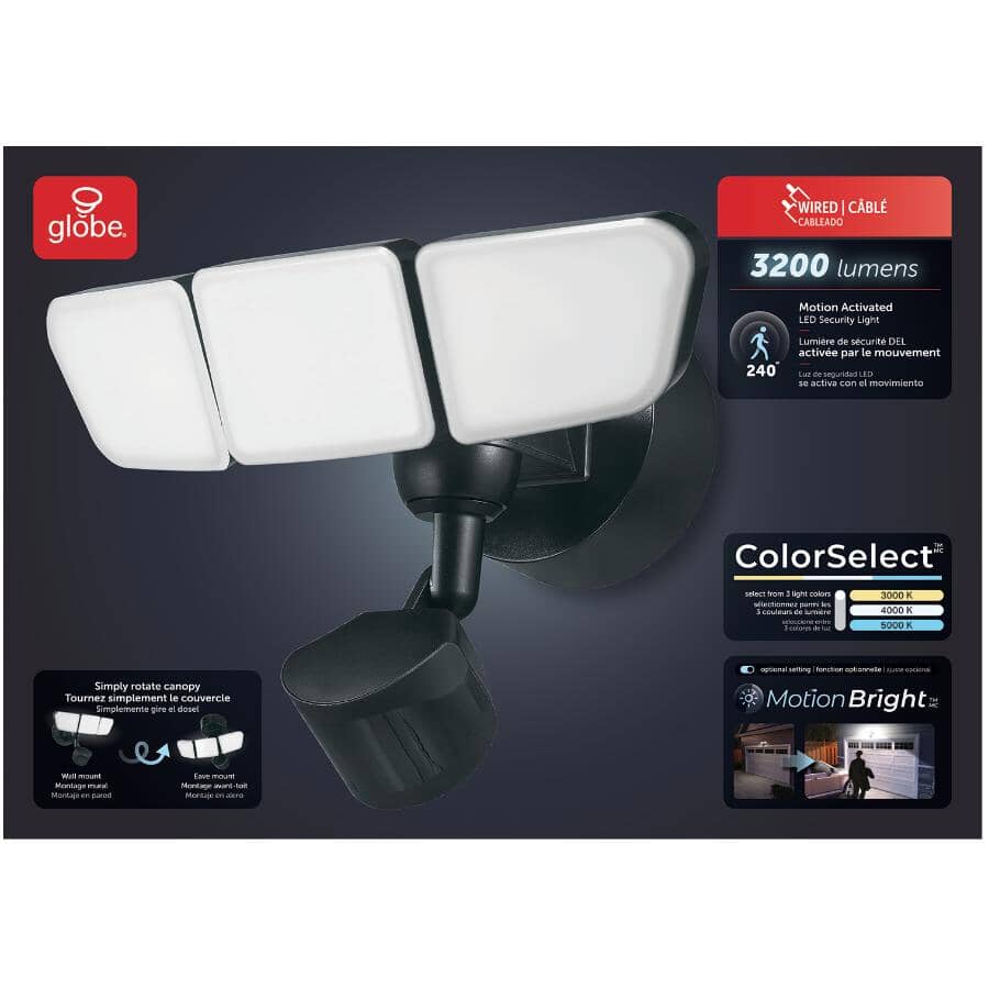 GLOBE ELECTRIC Triple Light Motion LED Security Light | Home Hardware