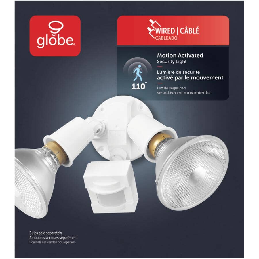 GLOBE ELECTRIC 2 Light 110 Degree Motion Detector Security Light | Home ...