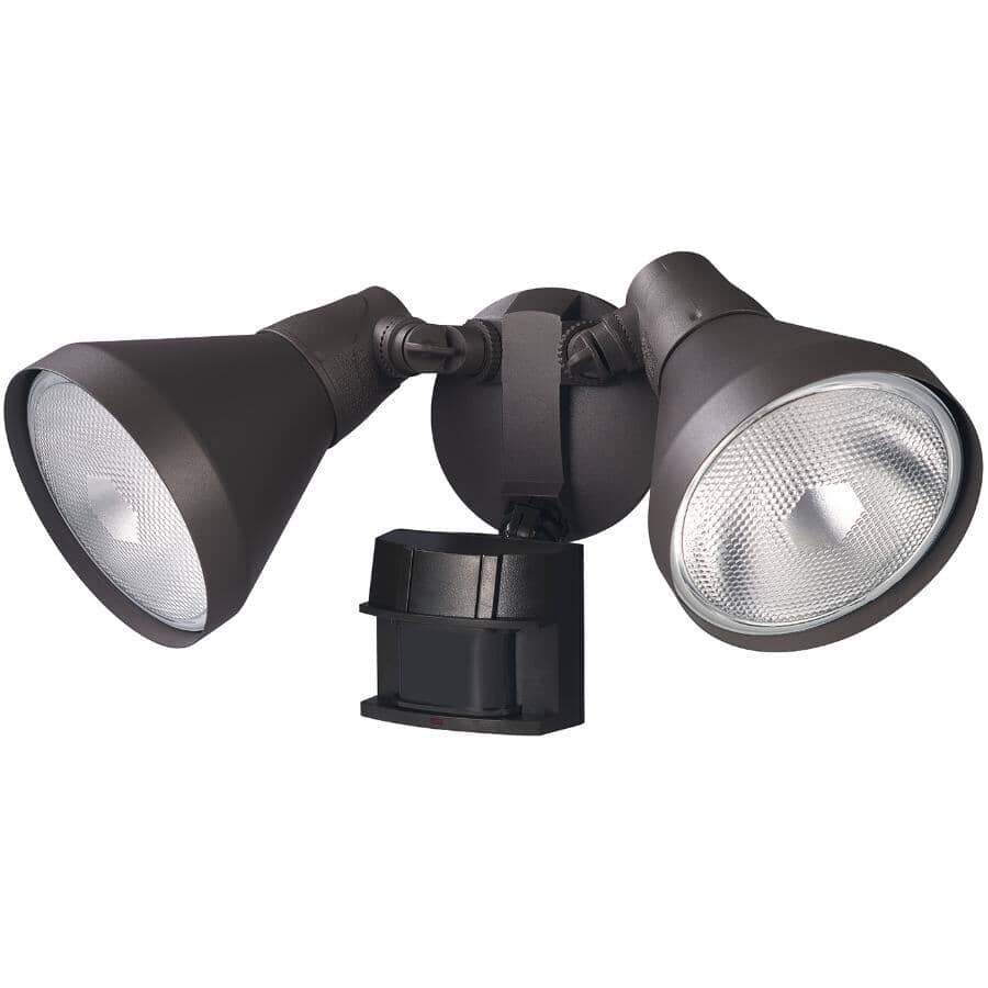 GLOBE ELECTRIC 2 Light 180 Degree Motion Detector Security Light | Home ...