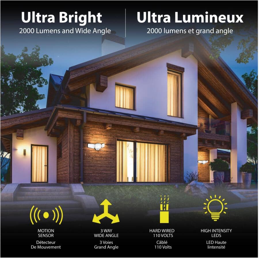 BELL & HOWELL Bionic Floodlight Wired Motion Sensor Security Light ...