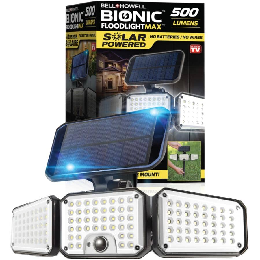 BELL & HOWELL Bionic Floodlight Max Solar Motion Sensor Security Light ...
