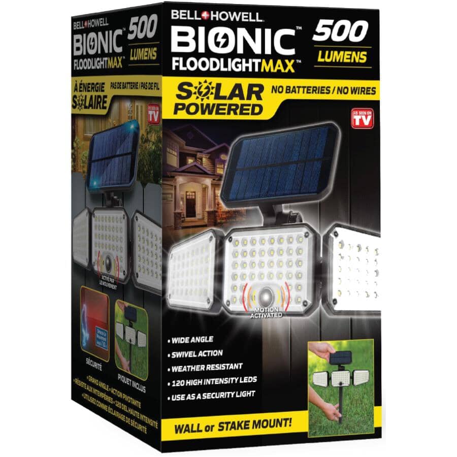 BELL & HOWELL Bionic Floodlight Max Solar Motion Sensor Security Light ...