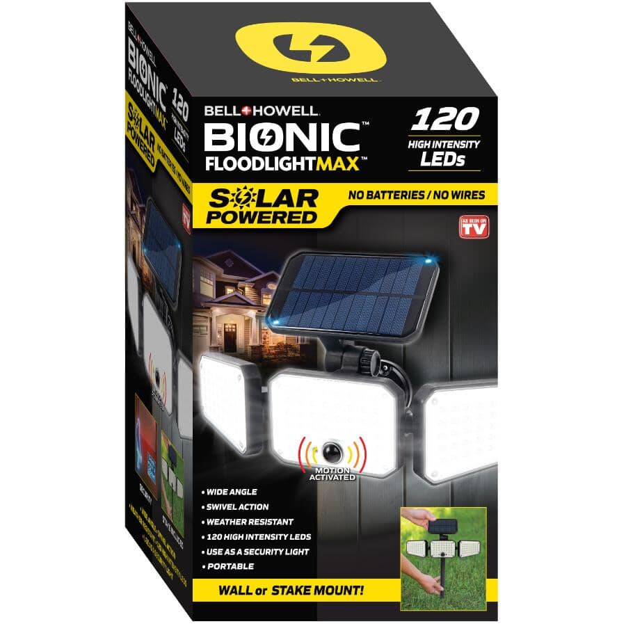 BELL & HOWELL Bionic Floodlight Max Solar Motion Sensor Security Light ...
