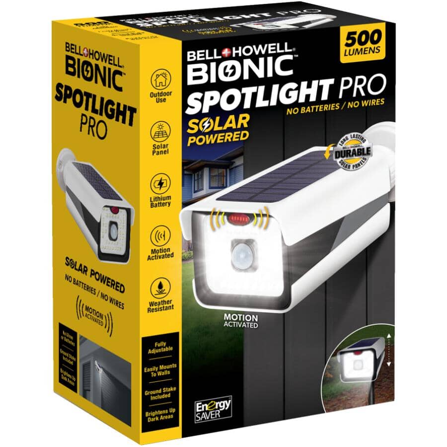 BELL & HOWELL Bionic Spotlight Pro Solar Powered 500 Lumens Motion ...