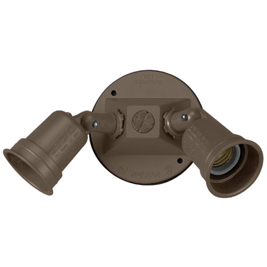 RED DOT Bronze Weatherproof Outdoor Metal Double Lamp Holder | Home ...