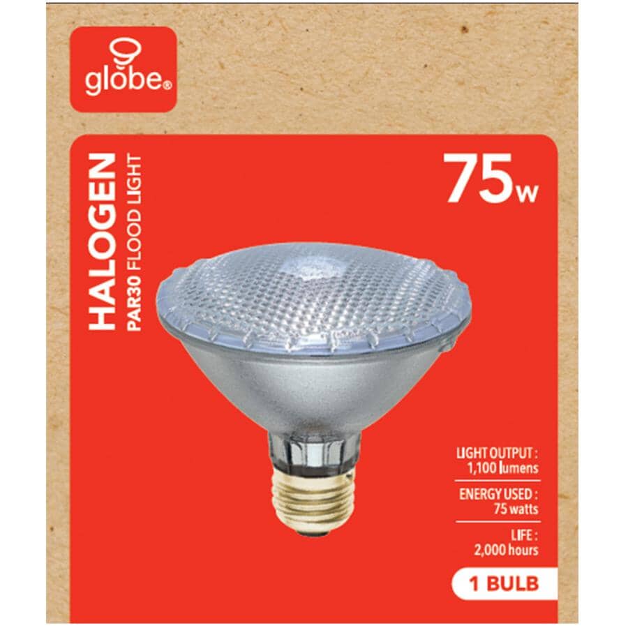 GLOBE ELECTRIC 75W PAR30 Medium Base Halogen Flood Light Bulb | Home ...