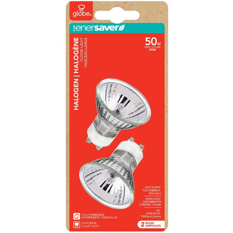 GLOBE ELECTRIC 39W MR16 GU10 Base Halogen Flood Light Bulbs | Home Hardware