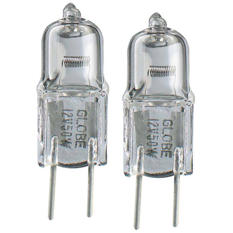 GLOBE ELECTRIC 35W T4 Capsule GY6.35 Bi-Pin Base Halogen Light Bulbs ...
