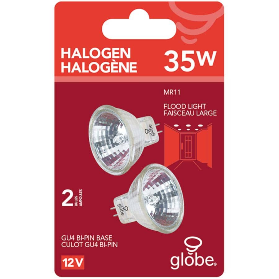 GLOBE ELECTRIC 35W, 12V, MR11 GU4 Base Dimmable Halogen Flood Light ...